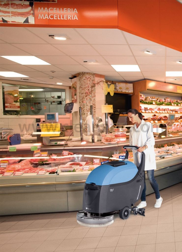 iMx เครื่องขัดพื้นและดูดน้ำกลับอัตโนมัติแบบเดินตาม (แบตเตอรี) -20″ - Cleanatic